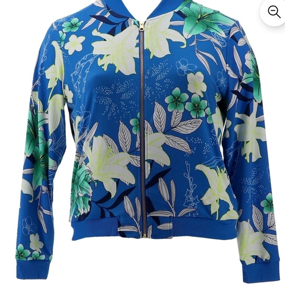IMAN | Jackets & Coats | Iman Reversible Stretch Knit Bomber Jacket ...